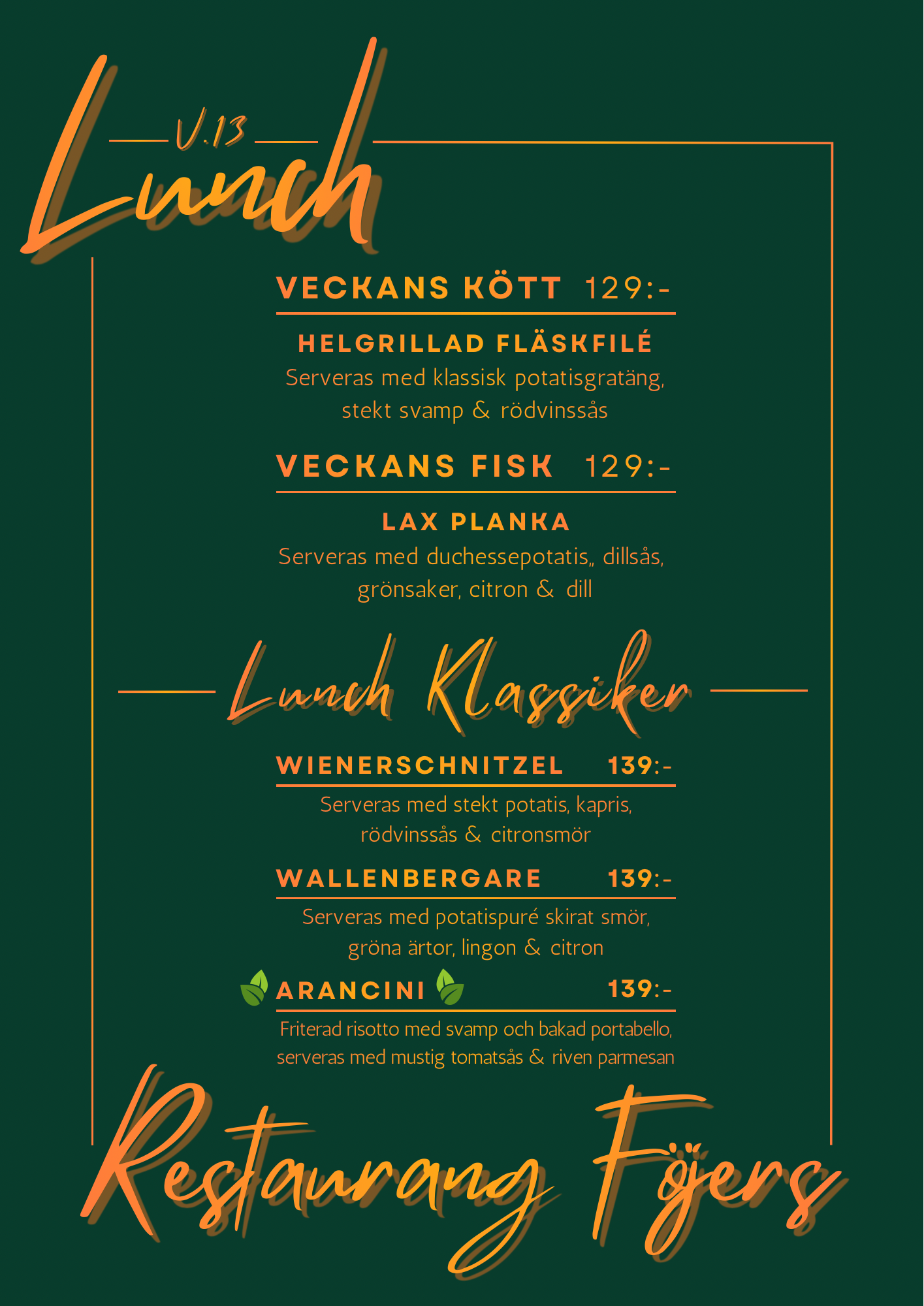 Meny - Restaurang Föjers